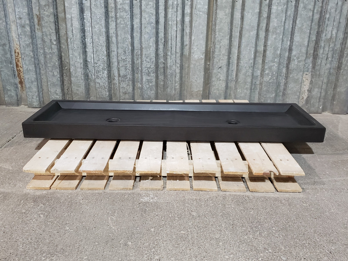 50.5" Shallow Dual Drain Vessel Sink – Stanley Artisan Concrete