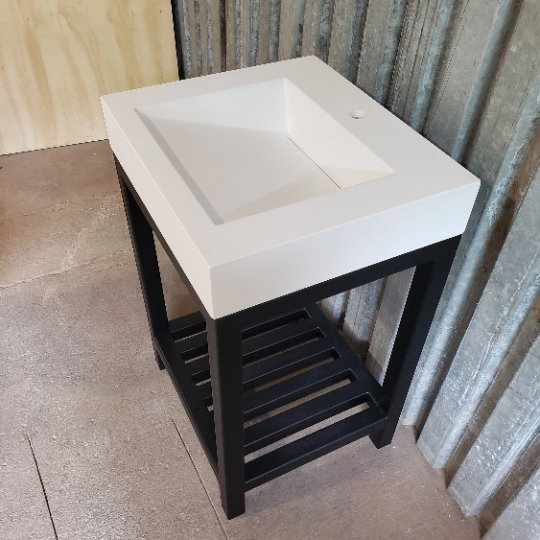 24" Ramp Vanity with Steel Stand – Stanley Artisan Concrete