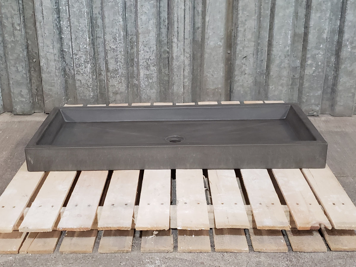 38" x 16" x 3.5" Shallow Vessel Sink – Stanley Artisan Concrete